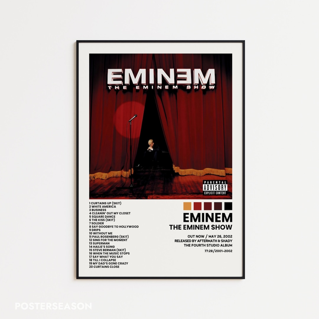 Eminem Album Poster, The Eminem Show Album Cover Wanddruck, Tracklist ...