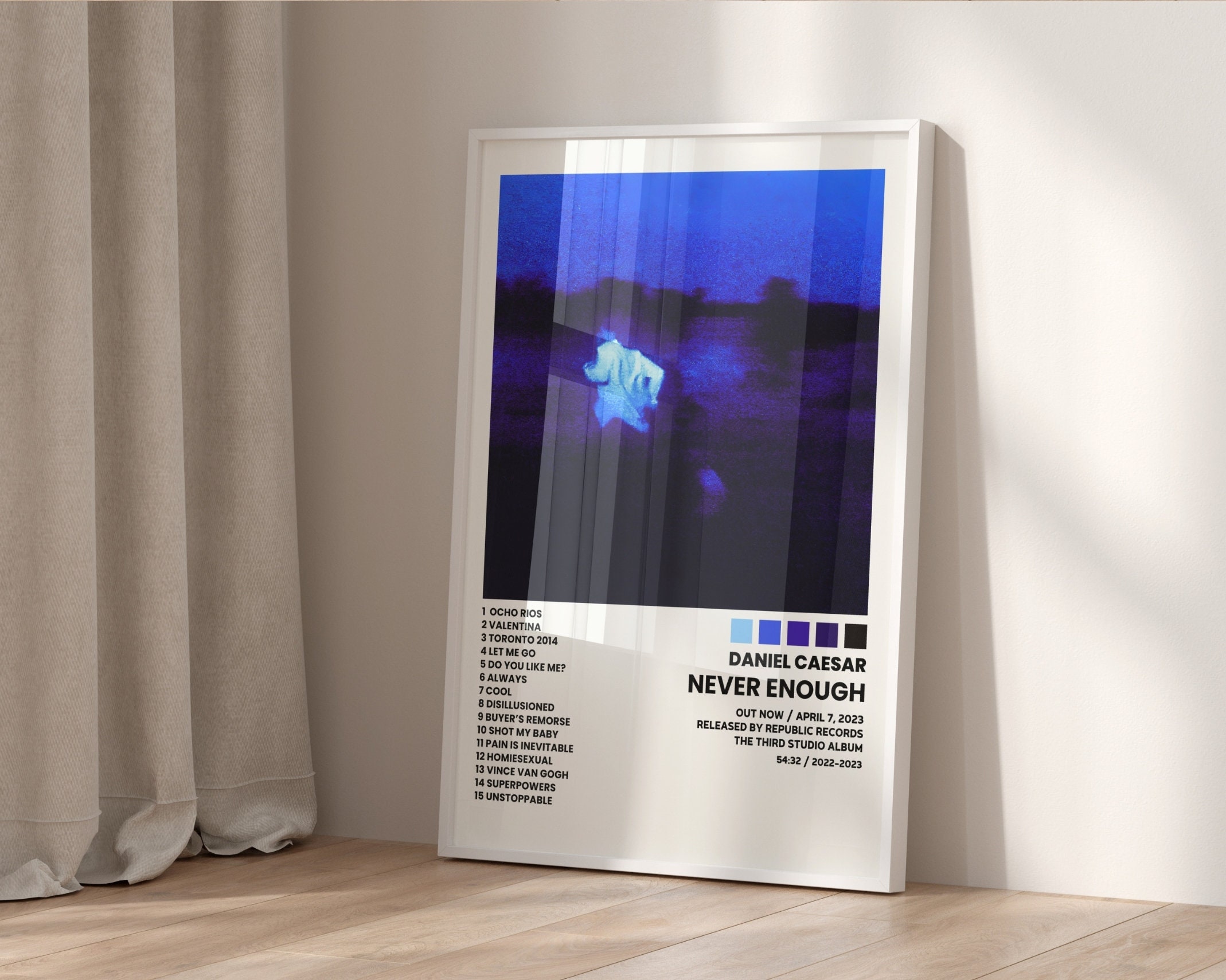 Daniel Caesar Cover Poster, Never Enough Album Wall Print, Tracklist ...
