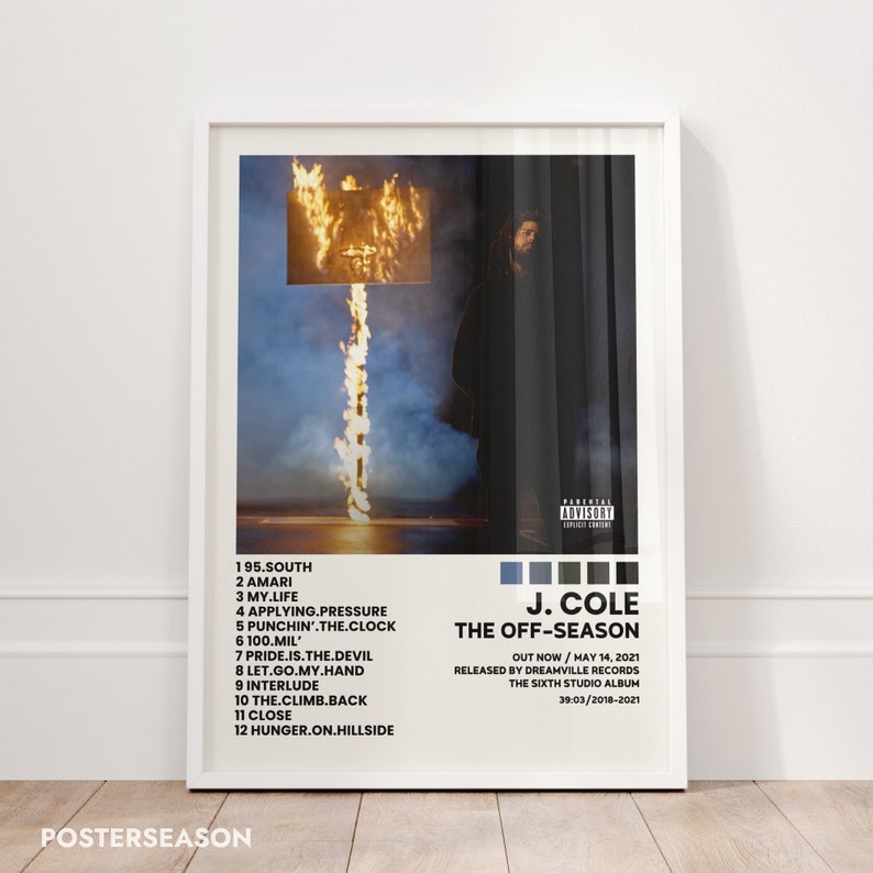 J. Cole Album Poster, the Off-season Album Cover Wall Print, Tracklist ...