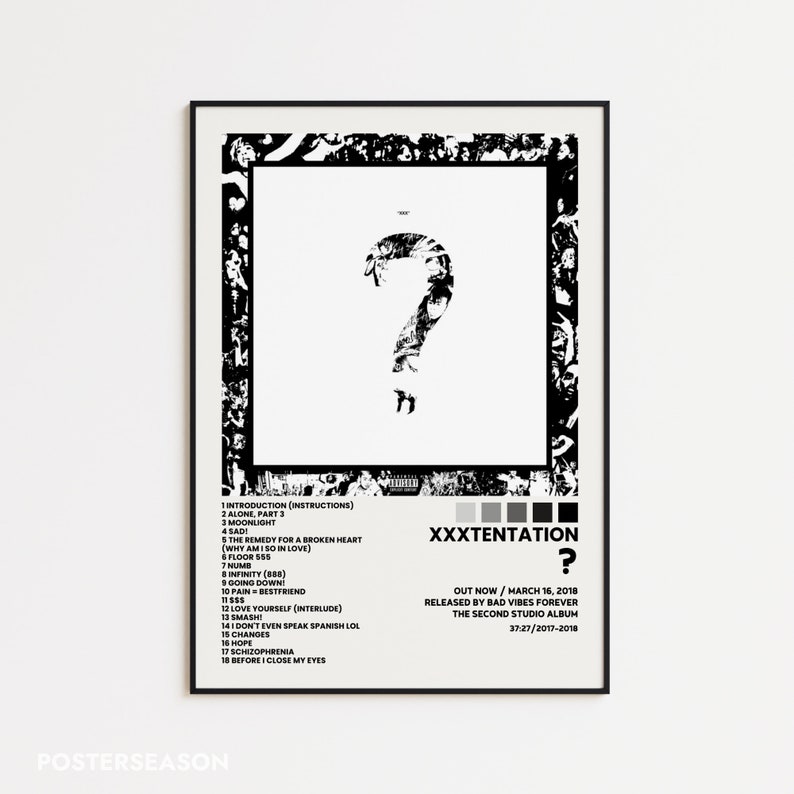 XXXTENTATION Album Poster, Album Cover Wall Print, Tracklist Poster ...