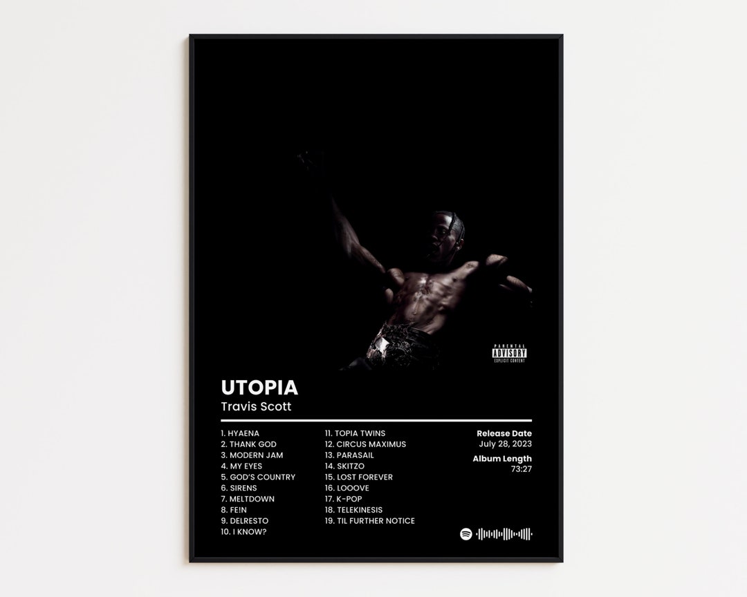 Travis Scott Cover Poster, Utopia Print, Classics Rap Poster, Hip Hop ...