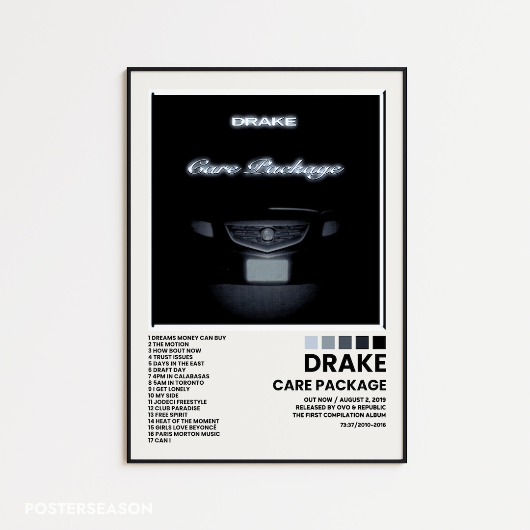 Drake Album Poster, Care Package Album Cover Print, Tracklist Poster ...