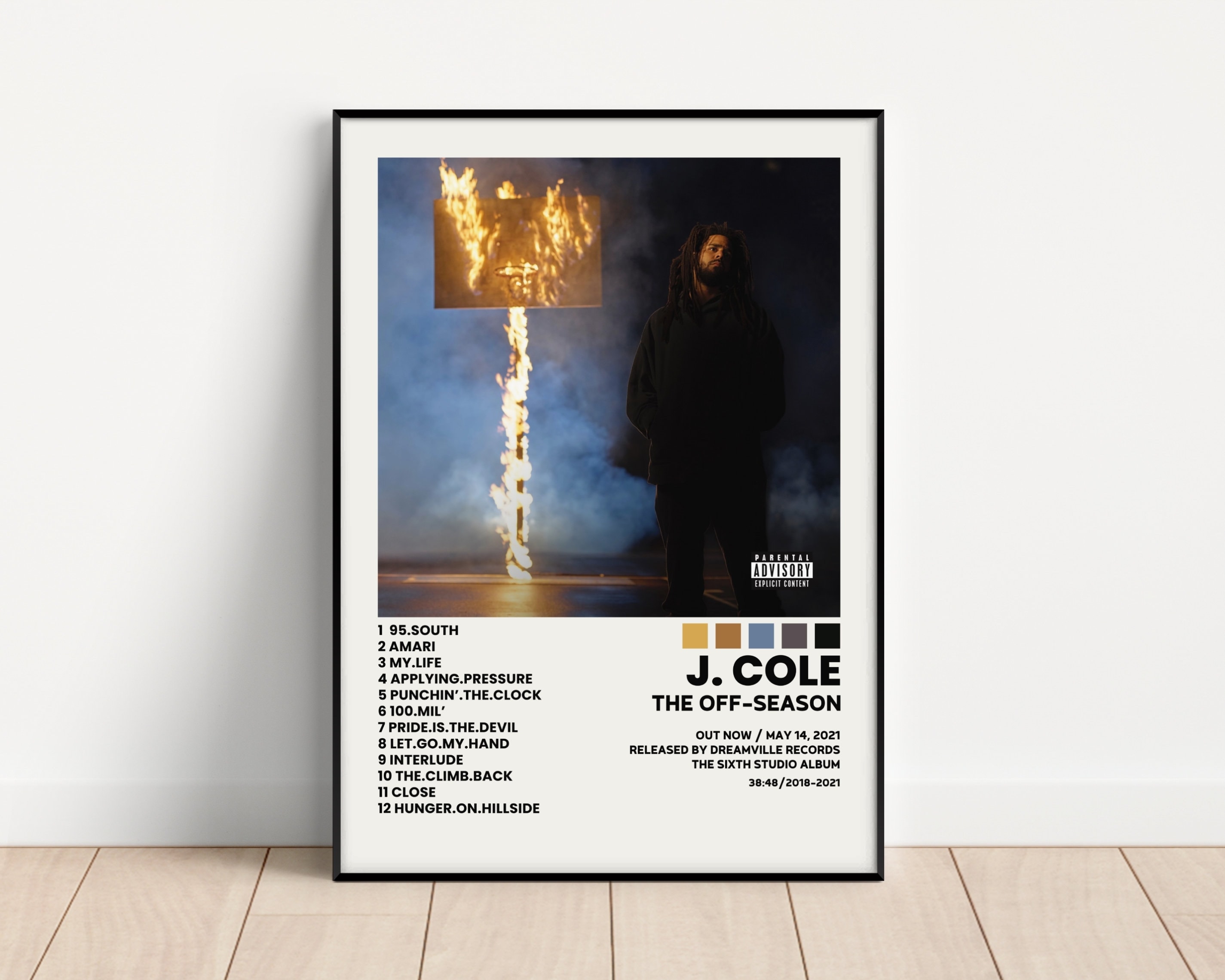 J. Cole Cover Poster, the Off-season Album Wall Print, Tracklist Poster ...