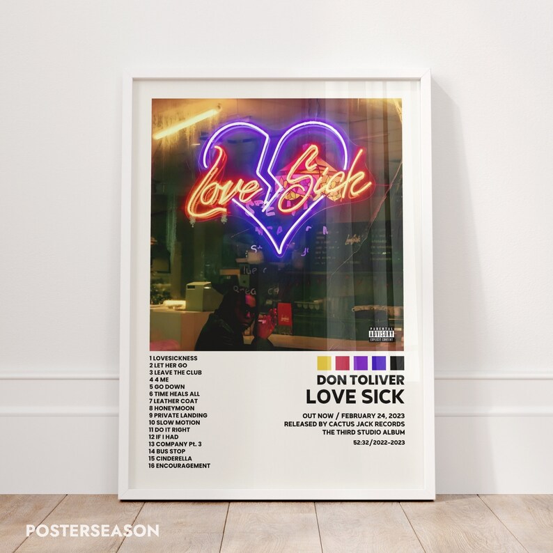 Don Toliver Cover Poster, Love Sick Album Wall Print, Tracklist Poster ...