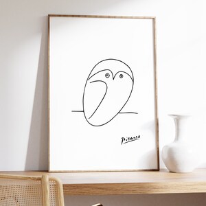Pablo Picasso Prints, Picasso Owl Print, One Line Drawing, Minimalist ...