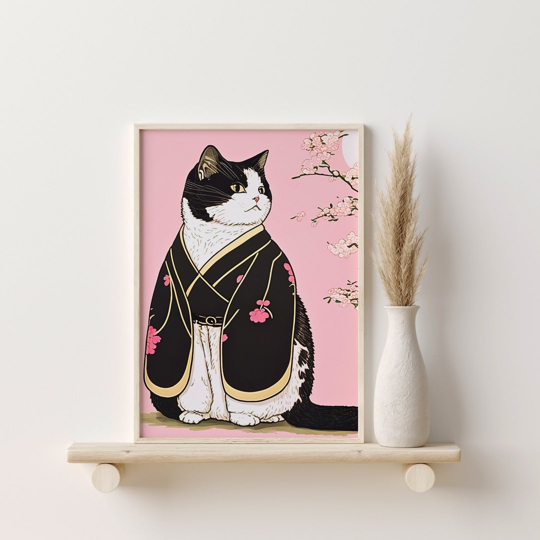 Japanese Cat Poster Imperfectly Perfect Feline Decor for Cat - Etsy