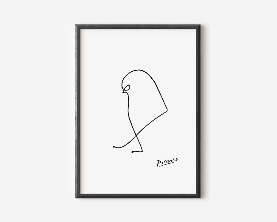 Pablo Picasso Prints Picasso Sparrow Print One Line Drawing - Etsy