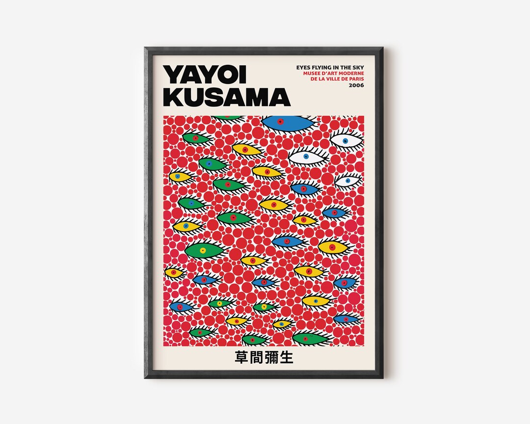 Yayoi Kusama Poster, Yayoi Kusama Print, Exhibition Poster, Eyes Flying ...
