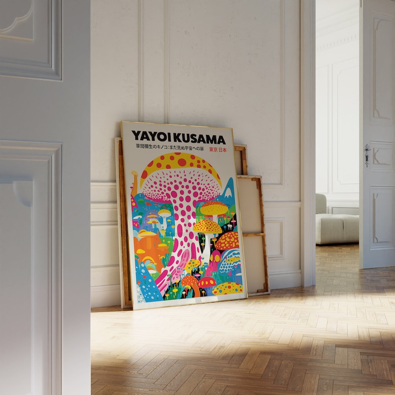 Yayoi Kusama Poster Exhibition Poster Mushrooms Yayoi - Etsy