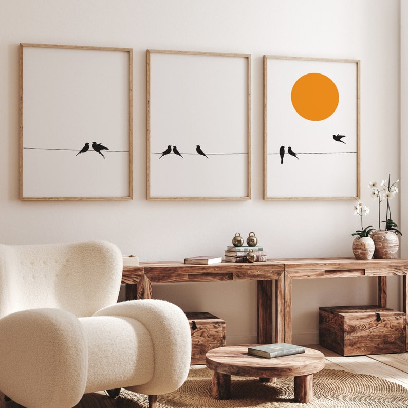 Tryptic Wall Art Minimalist Art Prints Printable Wall Art - Etsy