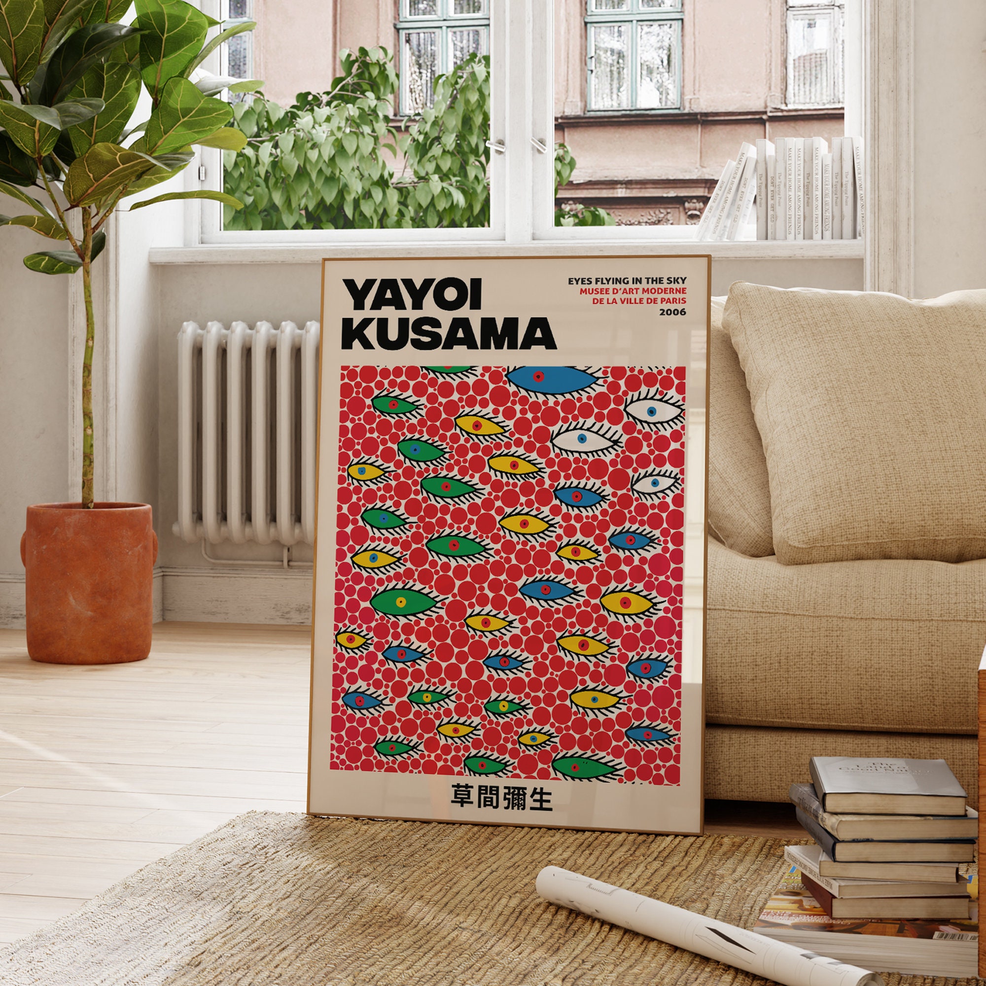 Yayoi Kusama Poster, Yayoi Kusama Print, Exhibition Poster, Eyes Flying ...