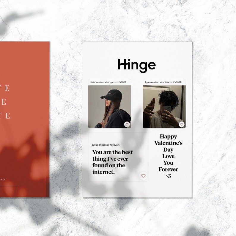 Hinge Love Card "perfect Match" Personalized, Thanks for Swiping Right ...