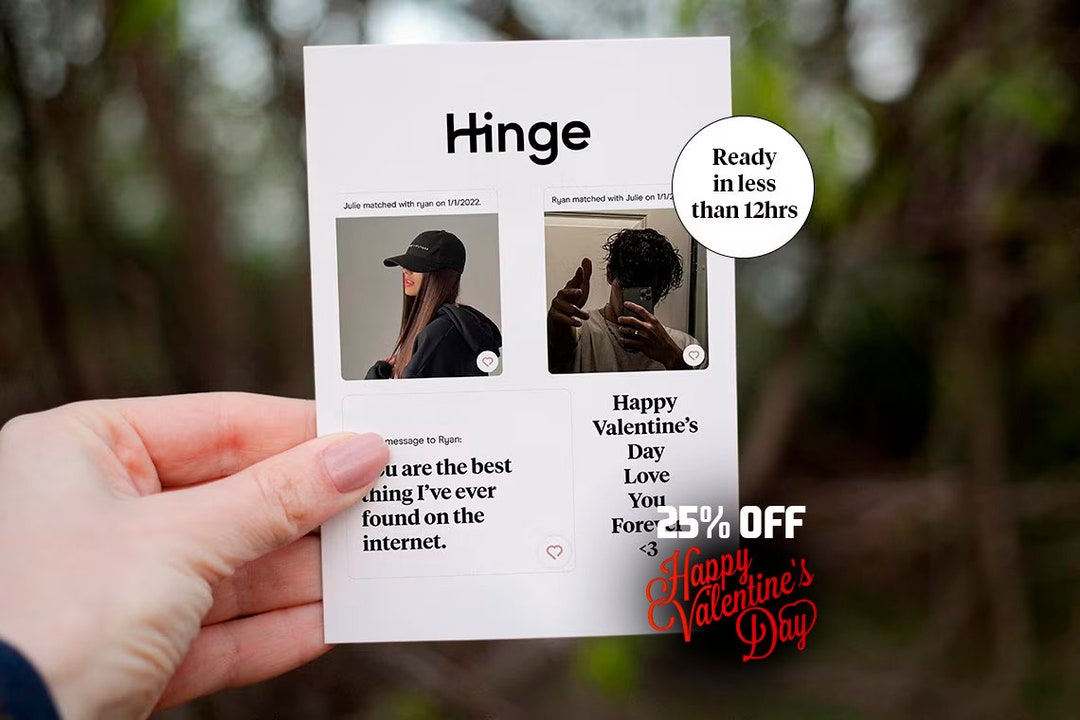 Hinge Love Card "perfect Match" Personalized, Thanks for Swiping Right ...