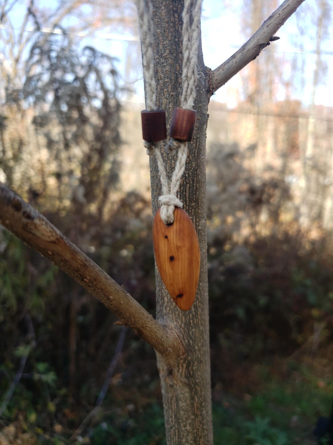 Tree Tooth Canadian Yew Pendant With Roasted Eastern White Cedar Beads ...