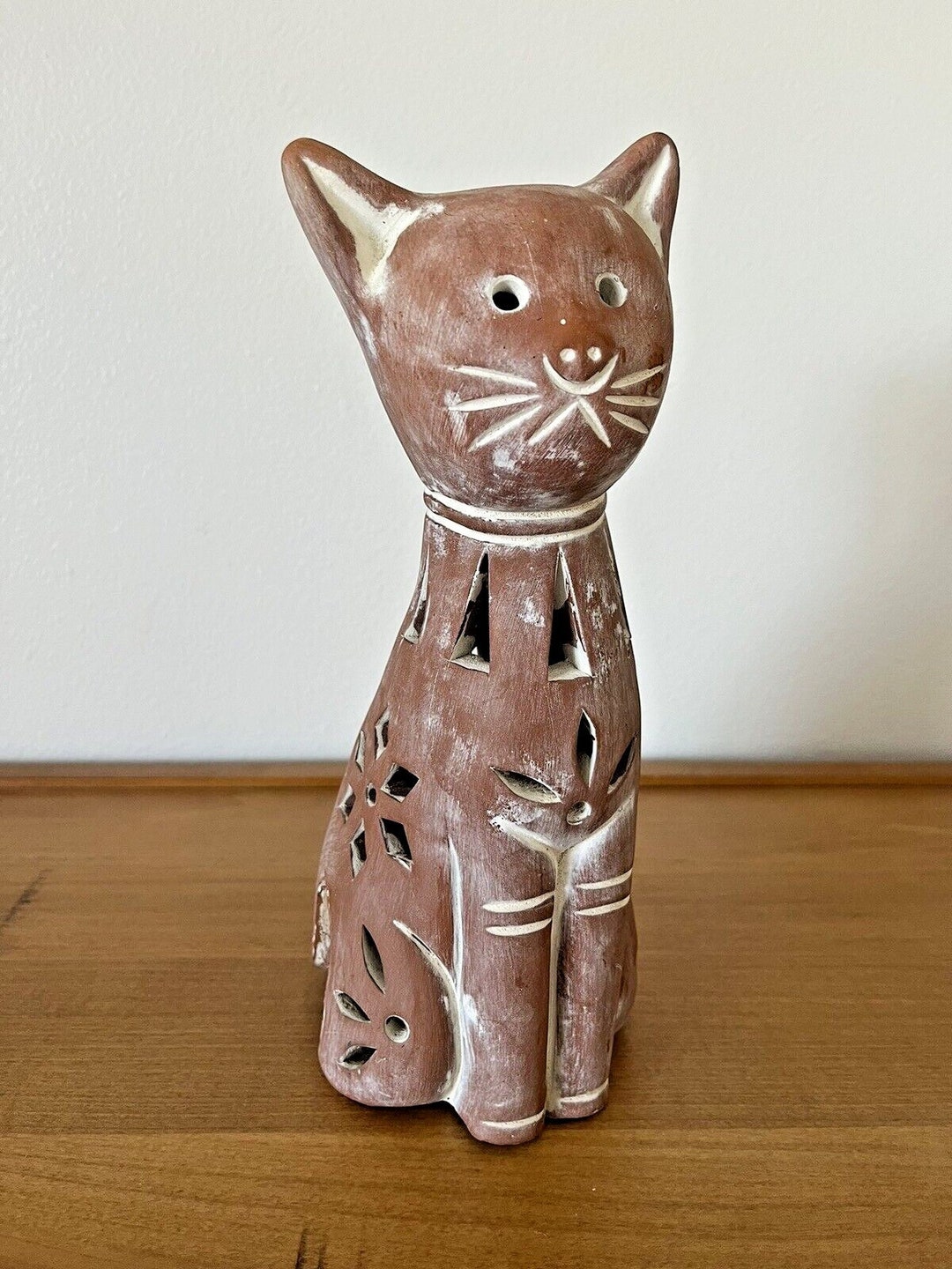 Whimsical Terra Cotta Cat for Tealight Candles Missing Bottom - Etsy