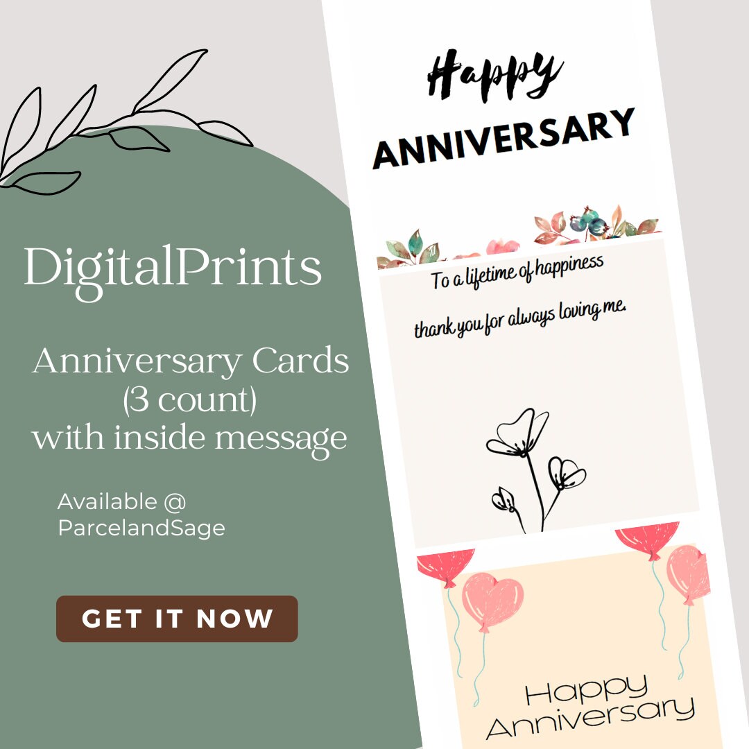 Digital Print Anniversary Cards gender Neutral - Etsy