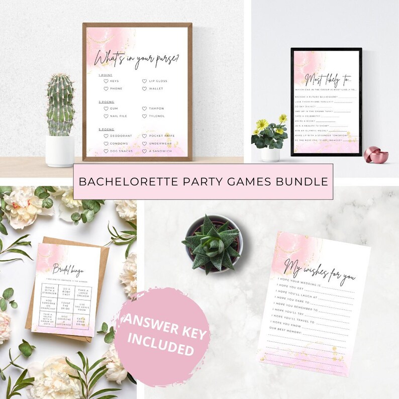 Bachelorette Party Games Printable, Hen Do Games, Bridal Shower Games ...
