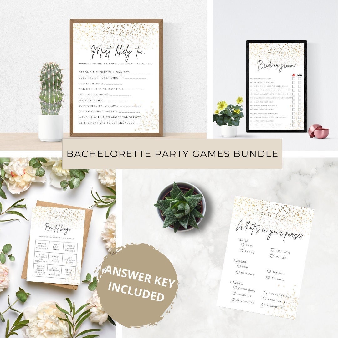 Bachelorette Party Games Printable, Hen Do Games, Bridal Shower Games ...