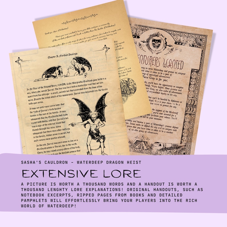 Waterdeep Dragon Heist D&D Handouts: RPG Printable Bundle (digital ...