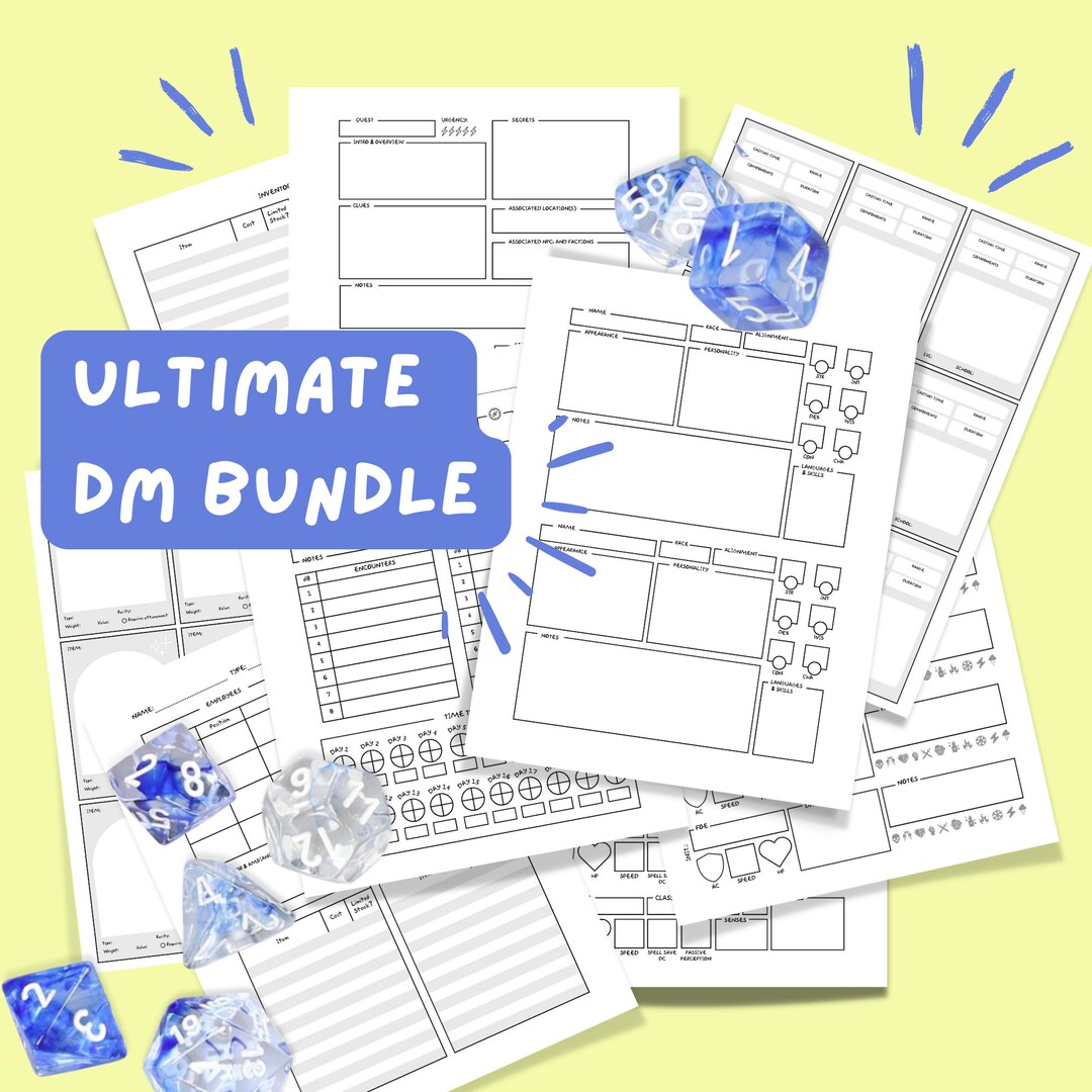 Dnd DM Printable Bundle: RPG Campaign Tools (digital Download) - Etsy