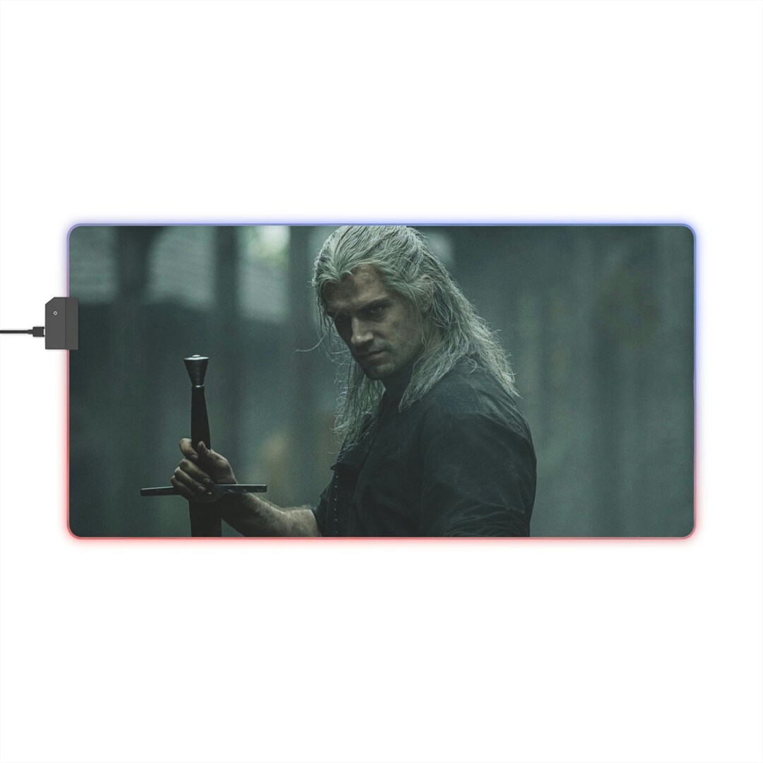 Witcher Tv Show Henry Cavill LED Rim Lite Mouse Pad for Pc Gamers RBG ...