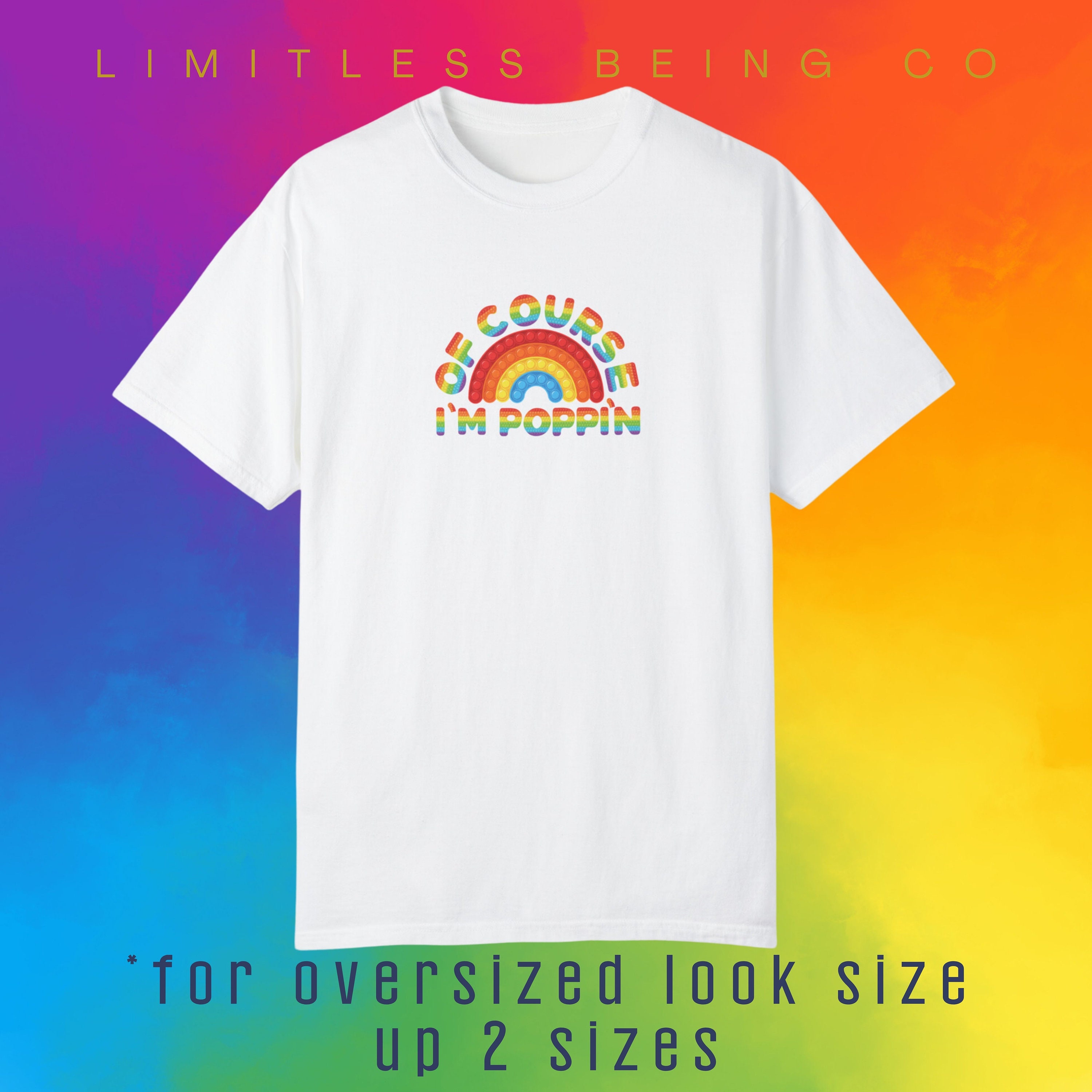 Colorful Rainbow Poppin Shirt Rainbowcore Confident Tee Cute Kidcore ...