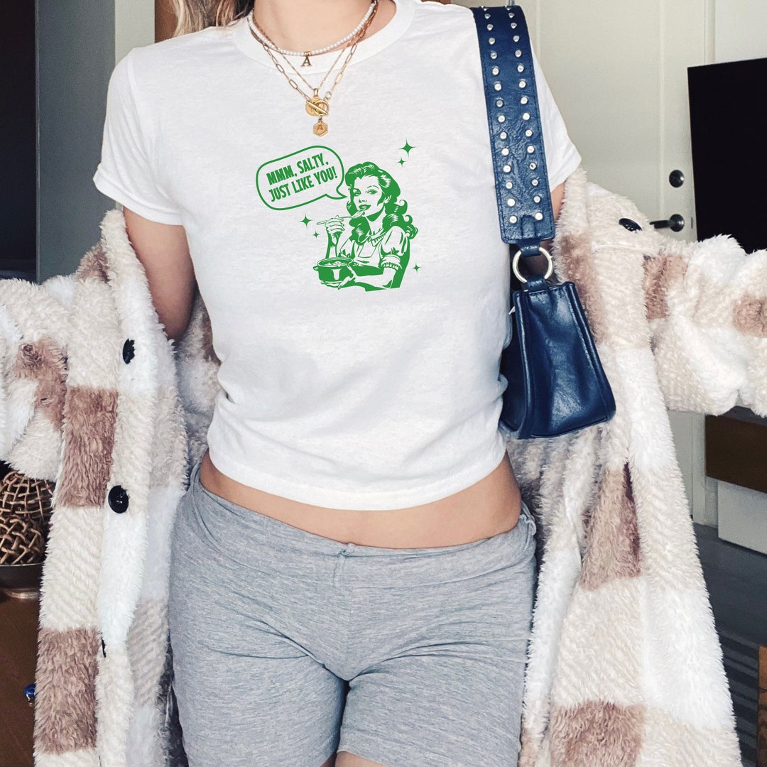 Stay Salty Vintage Housewife Baby Tee for Petty Betty Y2k Inspired ...