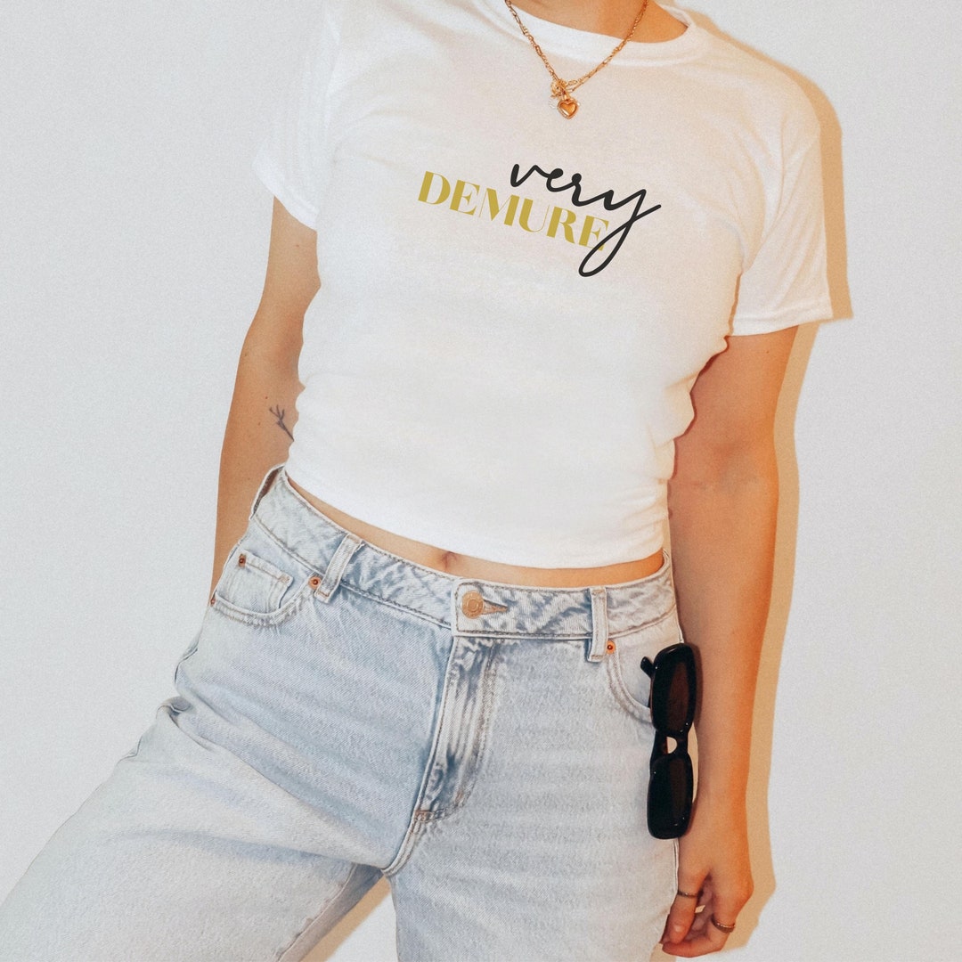 Very Demure Baby Tee 90's Style Baby Tee for Classy Baddie Coquette Top ...