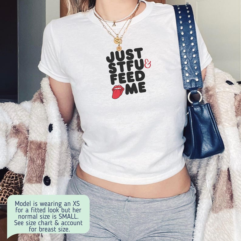 Unhinged Foodie Baby Tee for Food Lover Funny Girlfriend Gift Just STFU ...