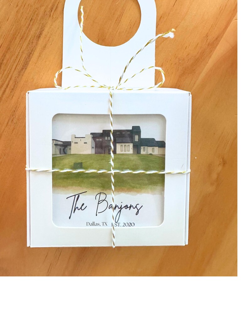 Custom Watercolor House Portrait Party Coasters (12), Move-in Gift ...