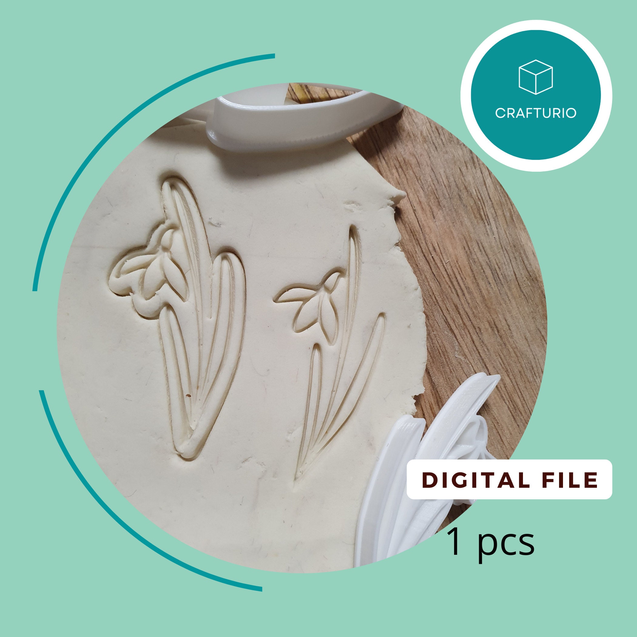 Snowdrop Flower NO.1, 3d Model, Stl File, Polymer Clay Stamp , Pottery ...