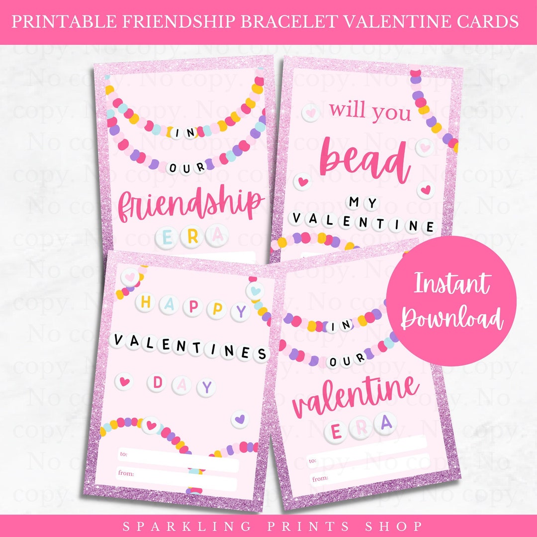 Swiftie Friendship Bracelet Valentine Cards Class Valentines Instant ...
