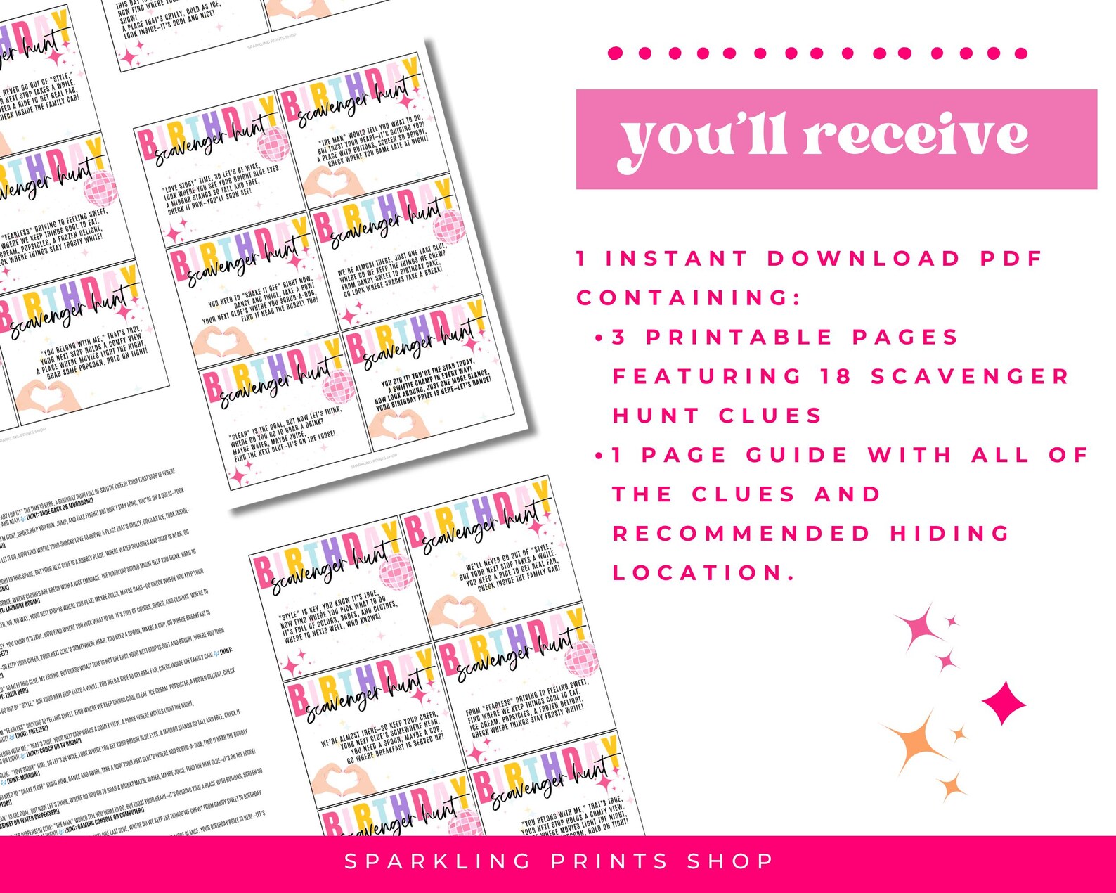 Birthday Scavenger Hunt | Swiftie Lyric Inspired Birthday Party Game ...