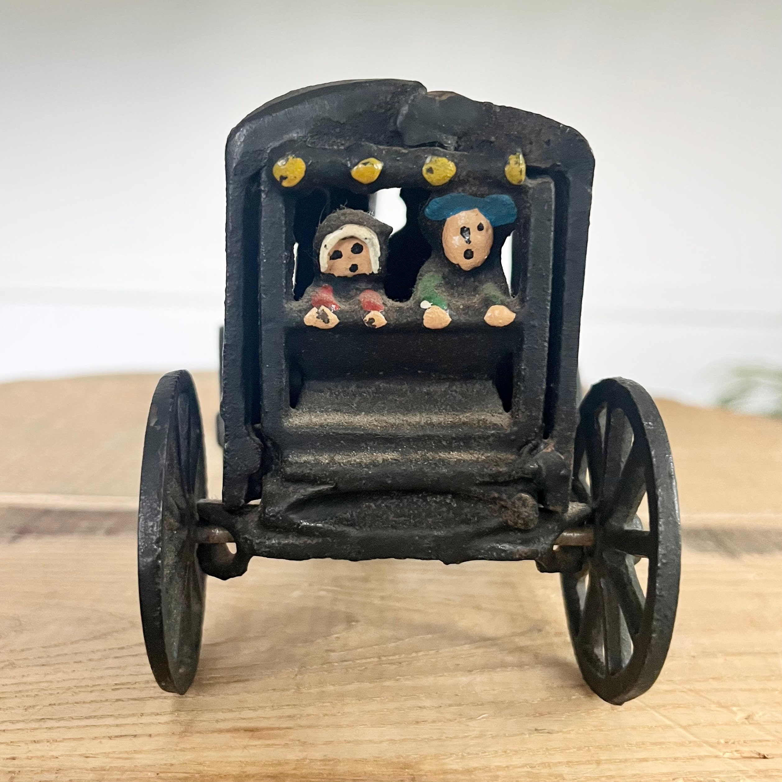 Vintage Cast Iron Miniature Amish Buggy and Horse Realistic - Etsy UK