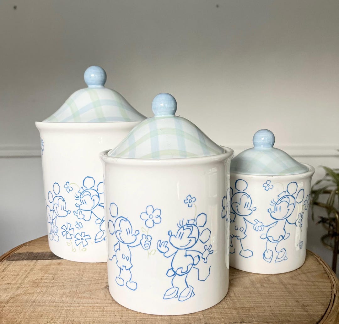 Vintage Disney Decor, Disney Kitchen Jar Set, Mickey and Minnie Jars ...