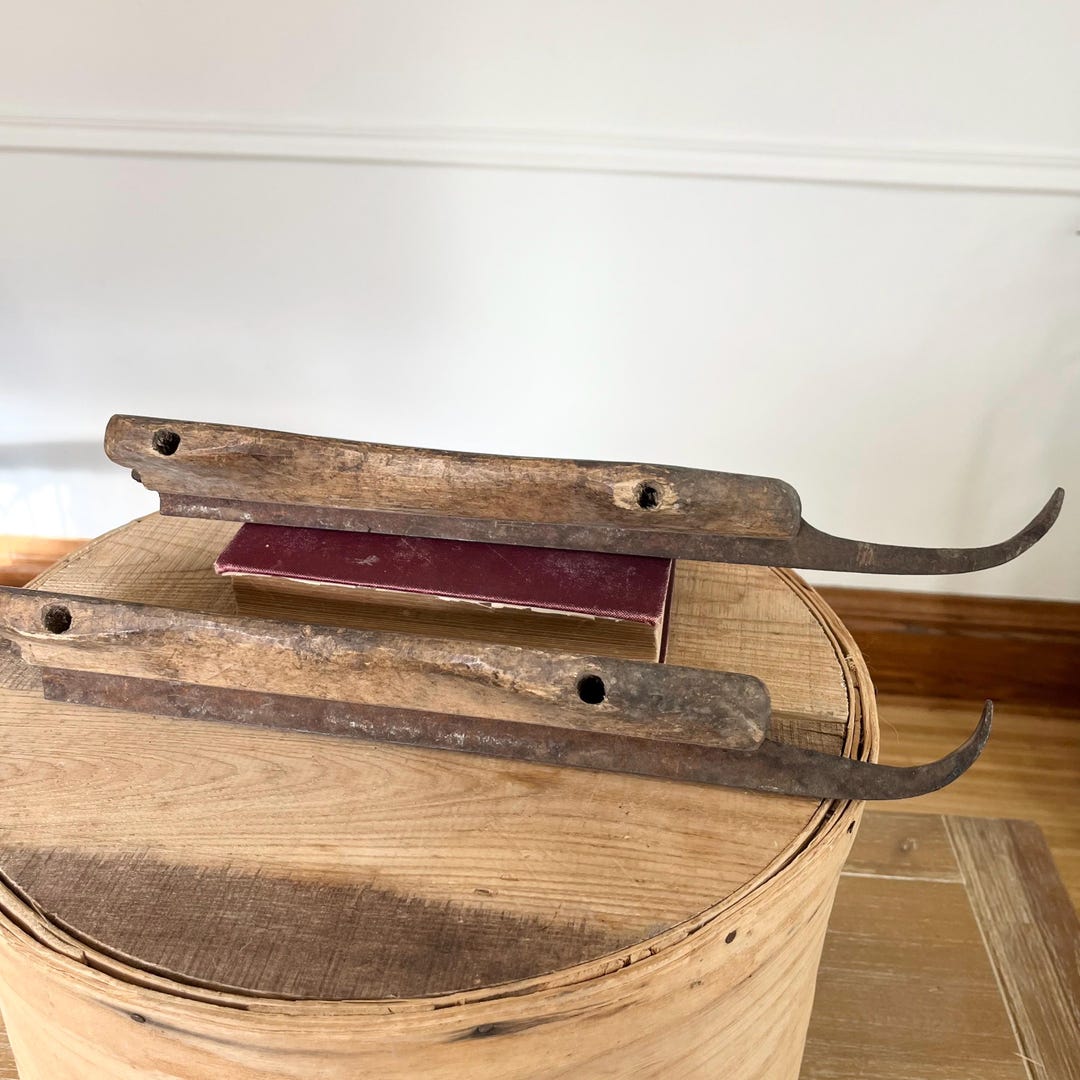 Antique Primitive Wooden Ice Skates, Rustic Winter Decor - Etsy