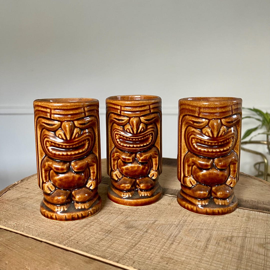 Vintage Tiki Bar Glasses, Set of 3, Tiki Leilani Tiki Mug, Ku Style ...