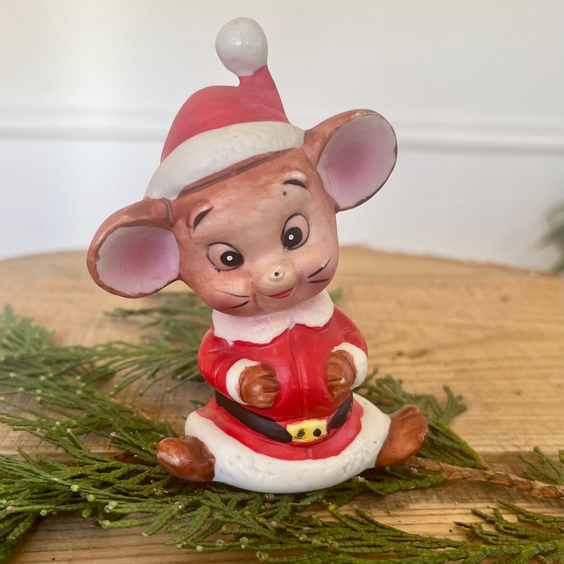 Vintage Christmas Mouse, Santa Mouse Enesco Homco Mice, Country ...