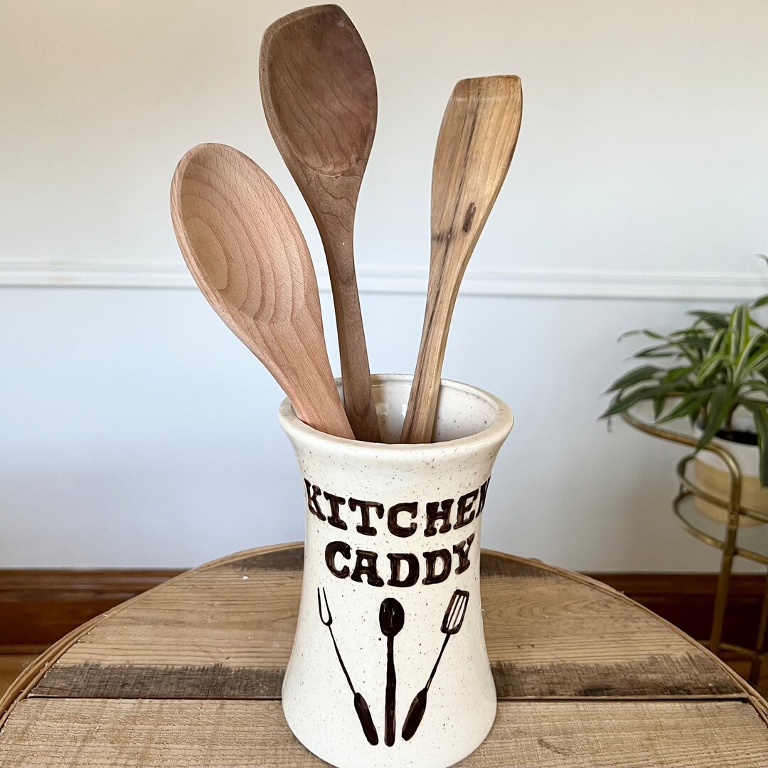 Vintage Ceramic Kitchen Caddy, Kitchen Decor, Utensil Holder, Kitchen ...