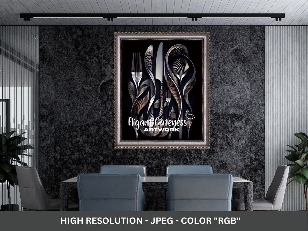 Modern Cutlery Art Design Instant Download Printable Wall Art Home ...