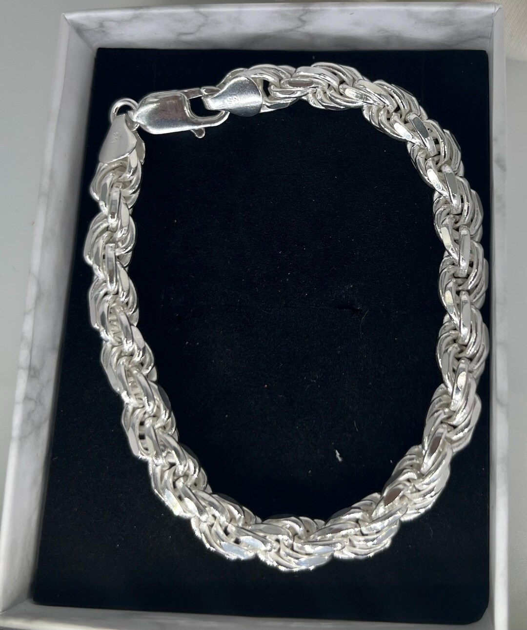 7mm 32gs SOLID Rope Bracelet Diamond Cut Style on Rope 8” - Etsy