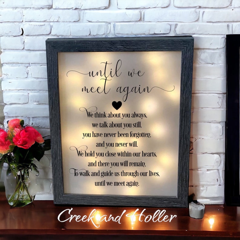 Until We Meet Again Memorial Shadow Box, Sympathy Gift, Memorial Frame ...