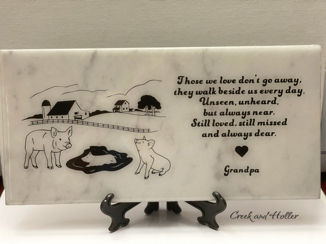 Personalized Pig Farm Memorial Tile, Loss of a Loved One, Grief ...