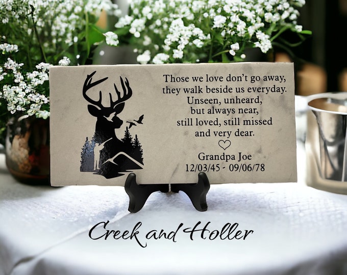 Personalized Deer Hunter Memorial Plaque, Loss of a Hunter, Deer ...