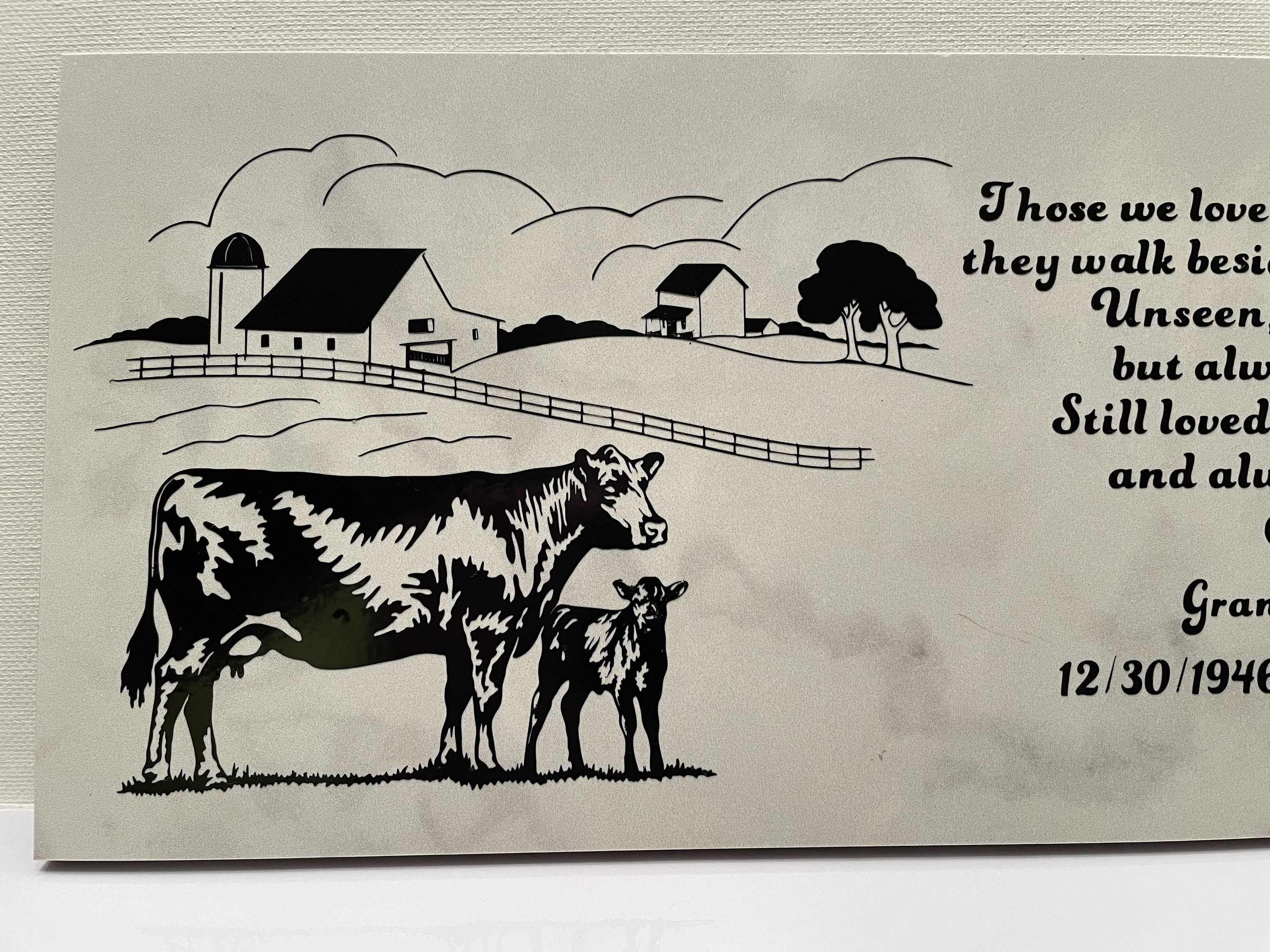 Personalized Cow Dairy Farm Memorial Plaque, Loss of a Farmer, Cow ...