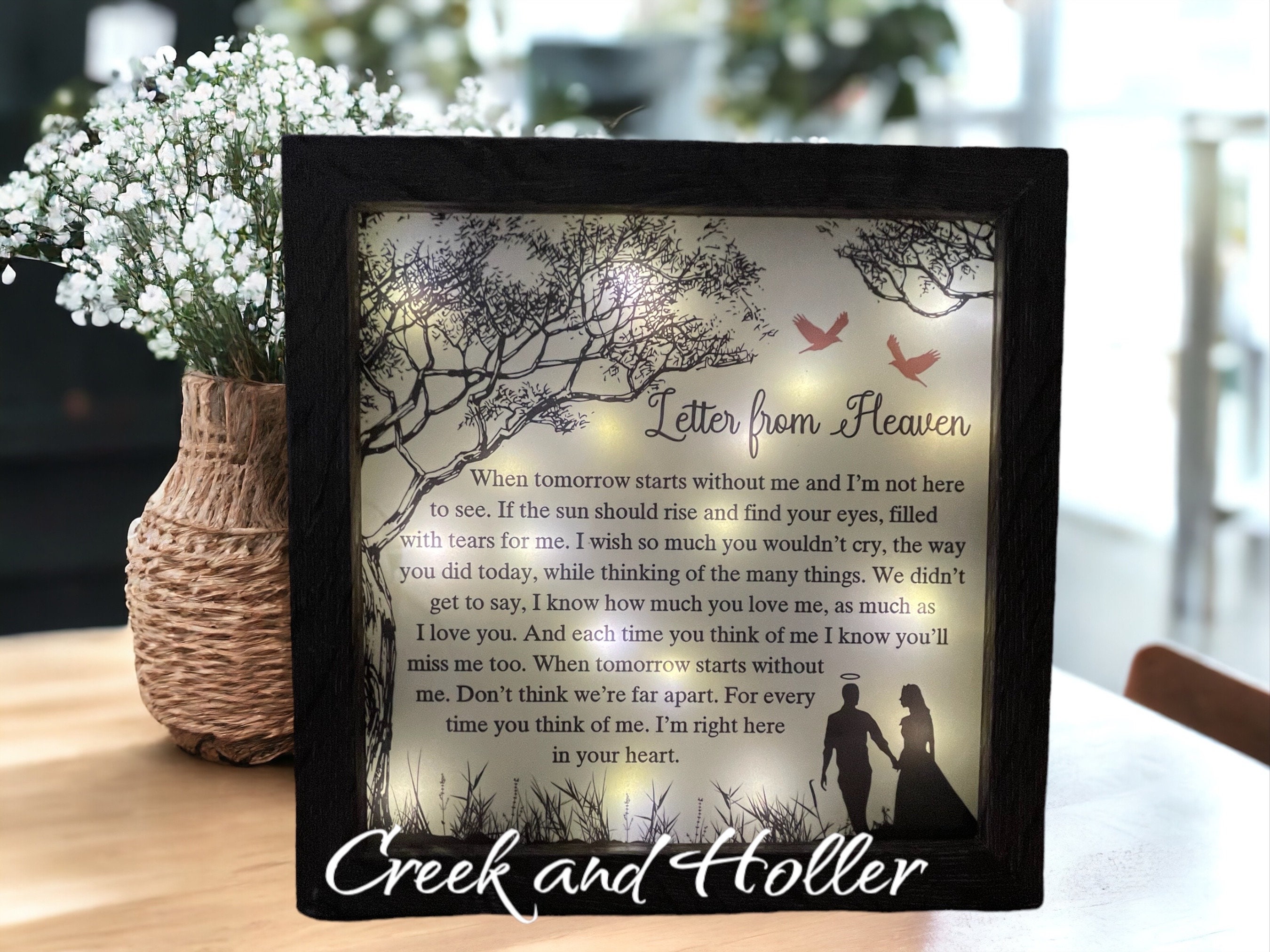 Letter From Heaven Memorial Shadow Box, Sympathy Gift, Memorial Frame ...
