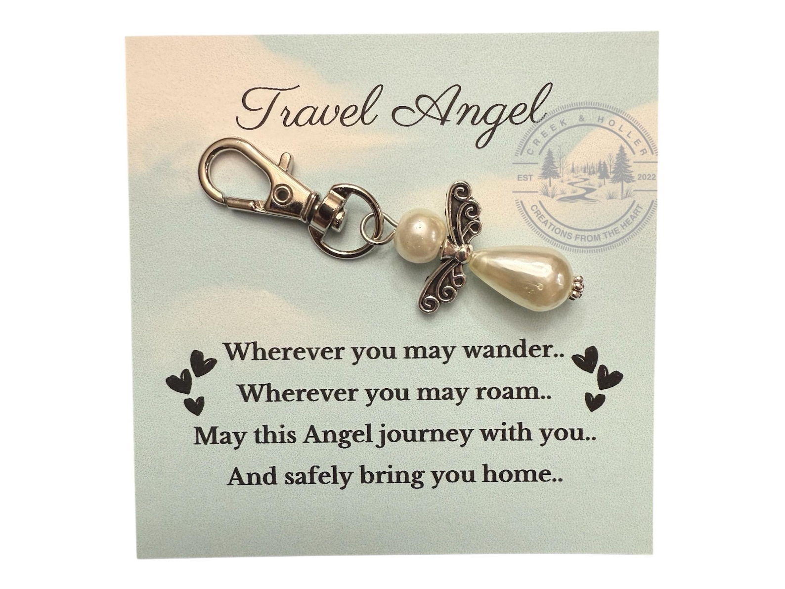 Travel Guardian Angel Clip: Good Luck Charm, Backpack Accessory - Etsy