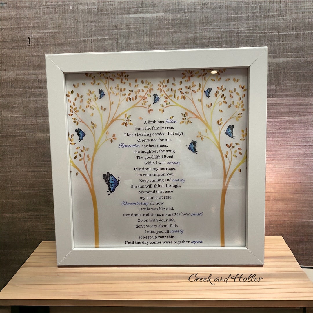 A Limb Has Fallen Memorial Shadow Box, Sympathy Gift, Memorial Frame ...