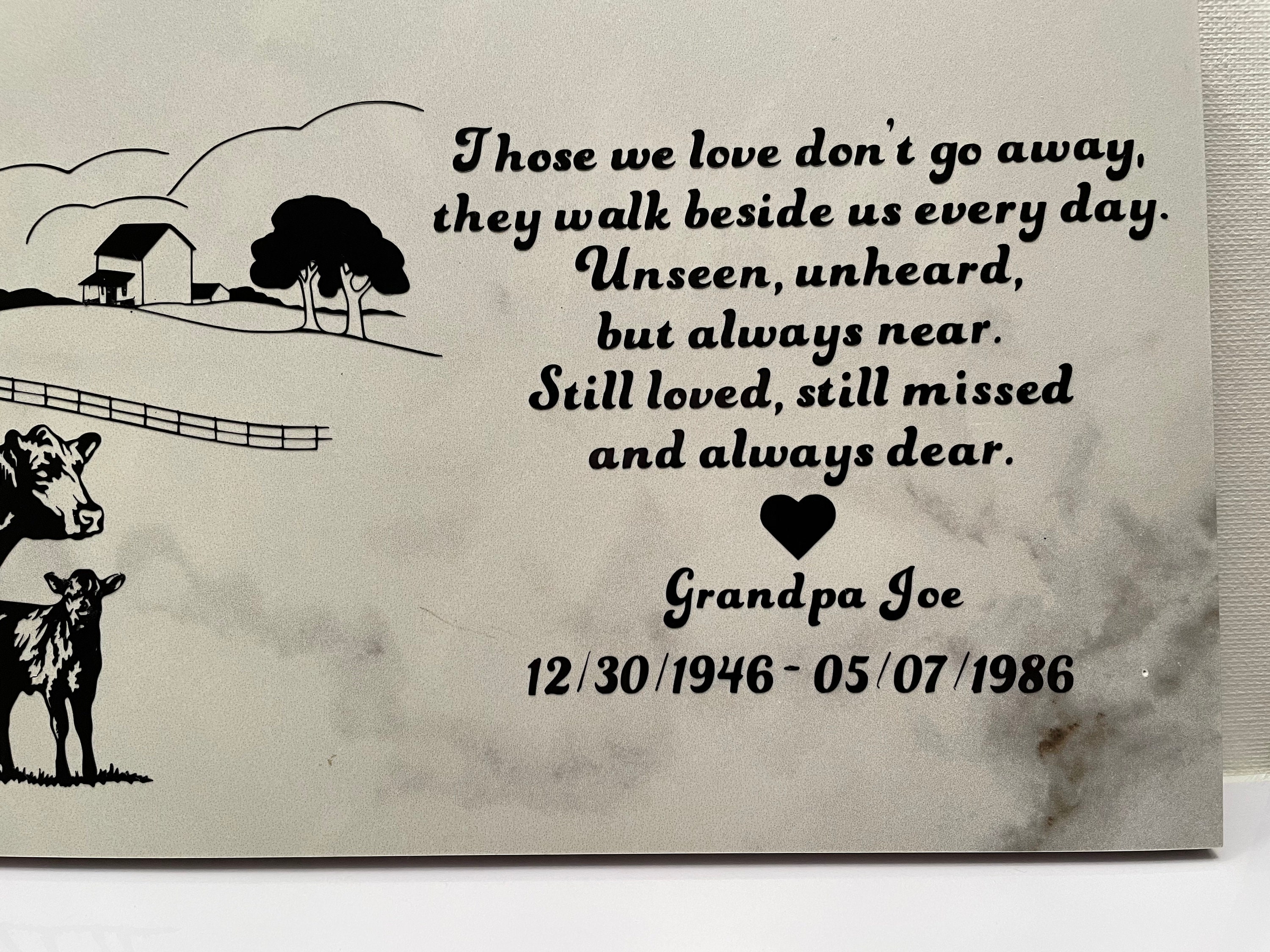 Personalized Cow Dairy Farm Memorial Plaque, Loss of a Farmer, Cow ...
