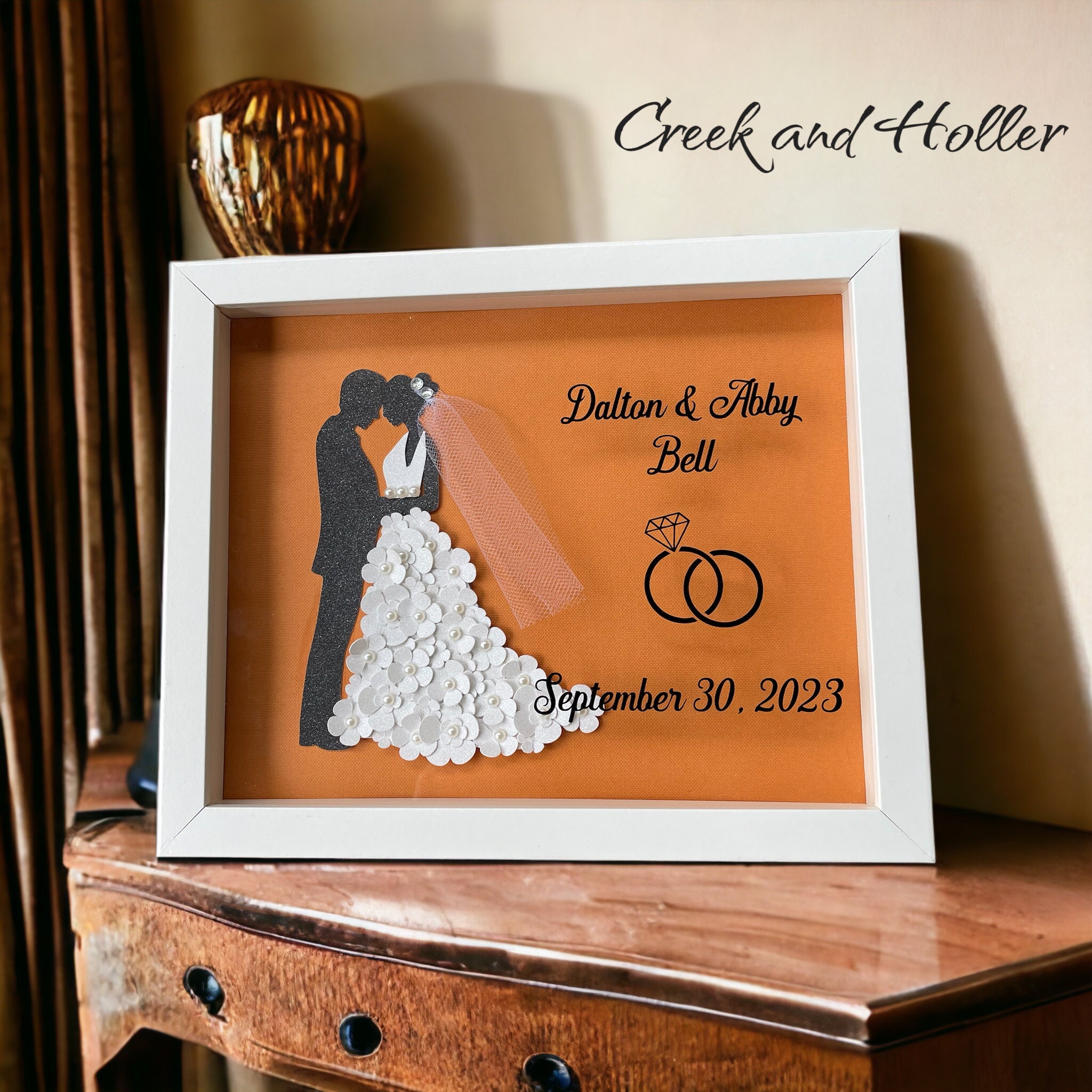 Wedding Shadow Box, Personalized Wedding Gift, Bridal Shower Present ...